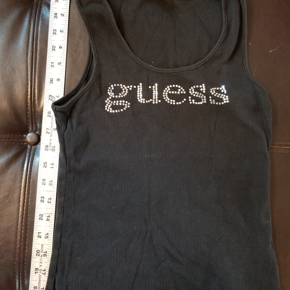 Guess | Tops | 425 Guess Embellished Front Ribbed Tank Medium | Poshmark